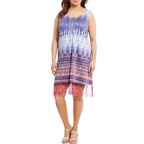 ONE WORLD | Dresses | One World X Multicolor Sleeveless Midi Dress New ...